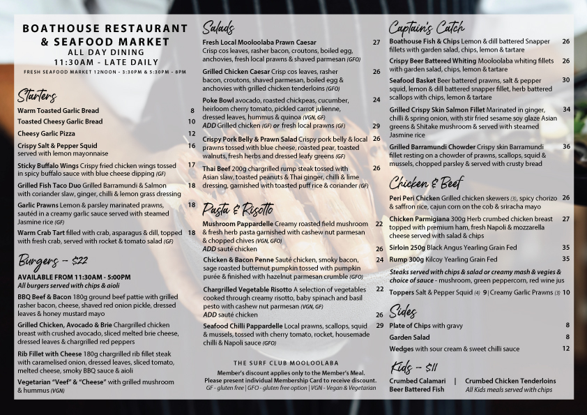 The Boathouse Restaurant | The Surf Club Mooloolaba