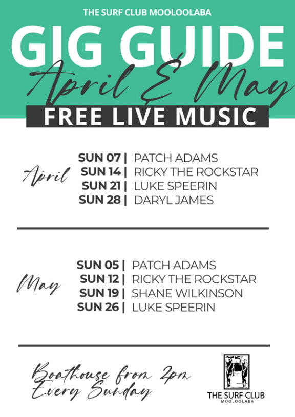 Gig Guide | The Surf Club Mooloolaba