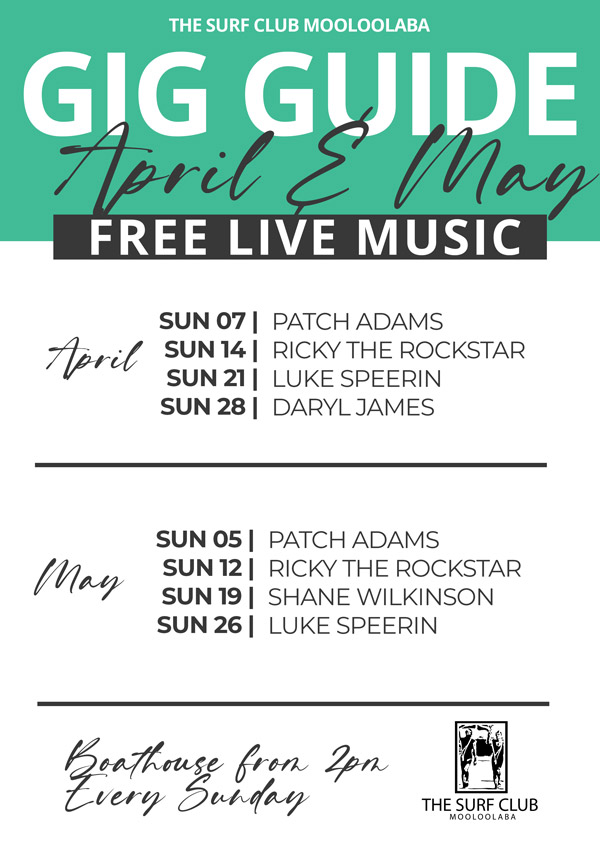 Gig Guide | The Surf Club Mooloolaba