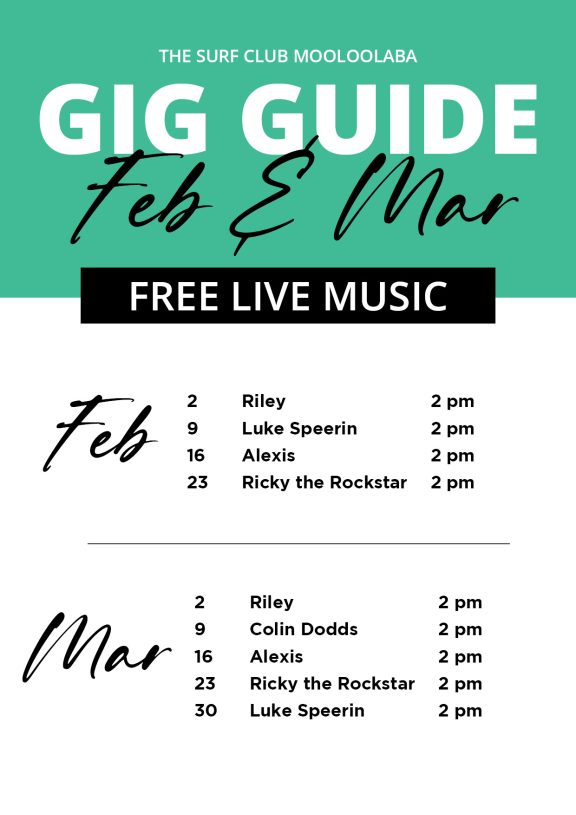Gig Guide | The Surf Club Mooloolaba