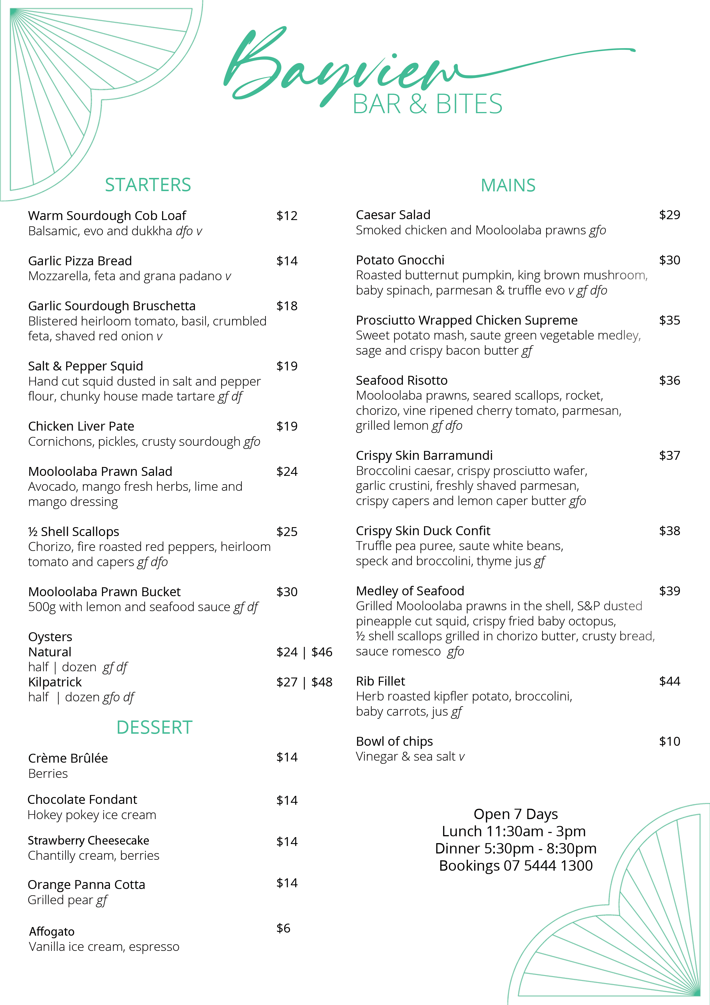 Bayview Bar & Bites | The Surf Club Mooloolaba